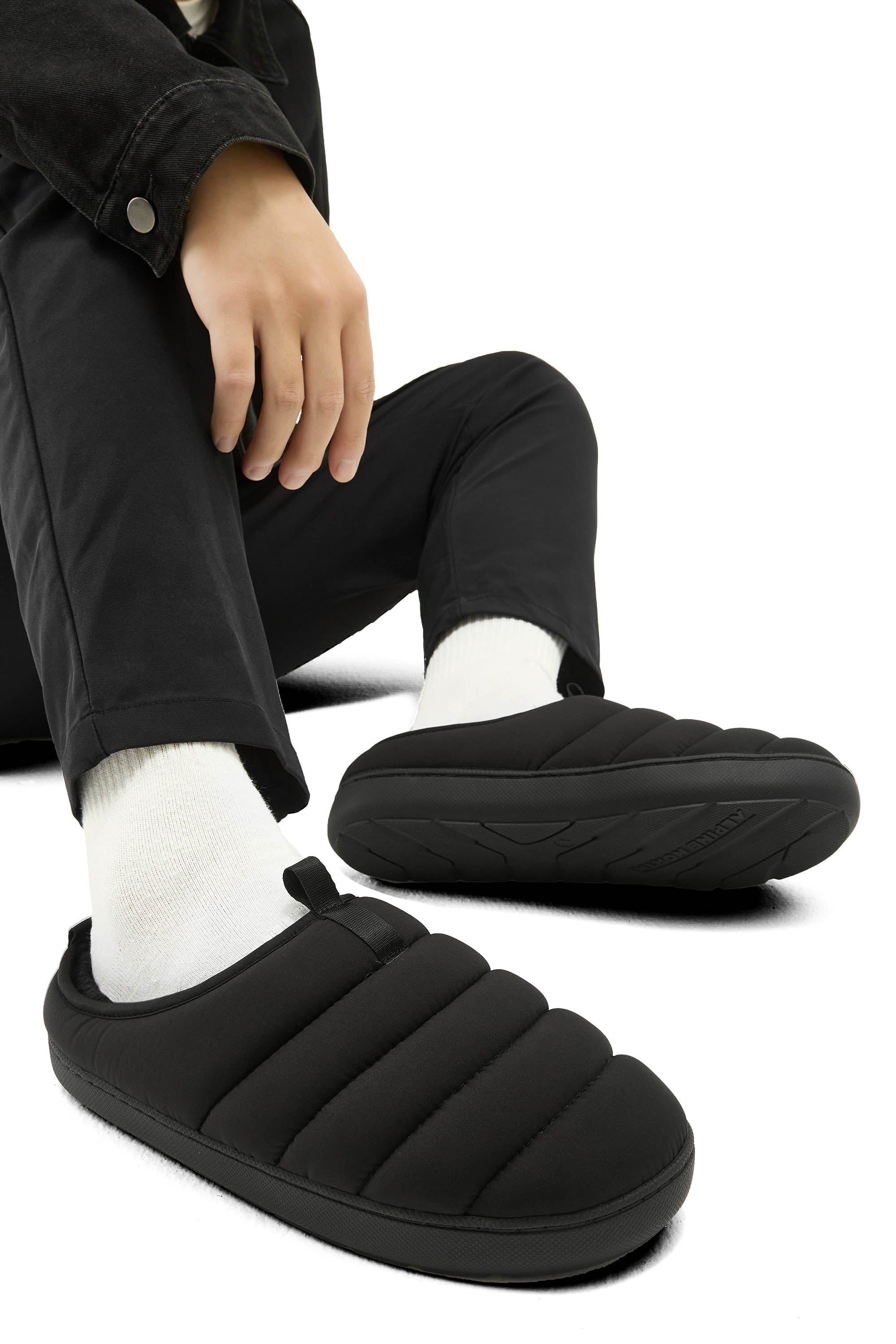 SEATON | INSULATED PUFFER SLIPPERS, BLACK – Alpine North US